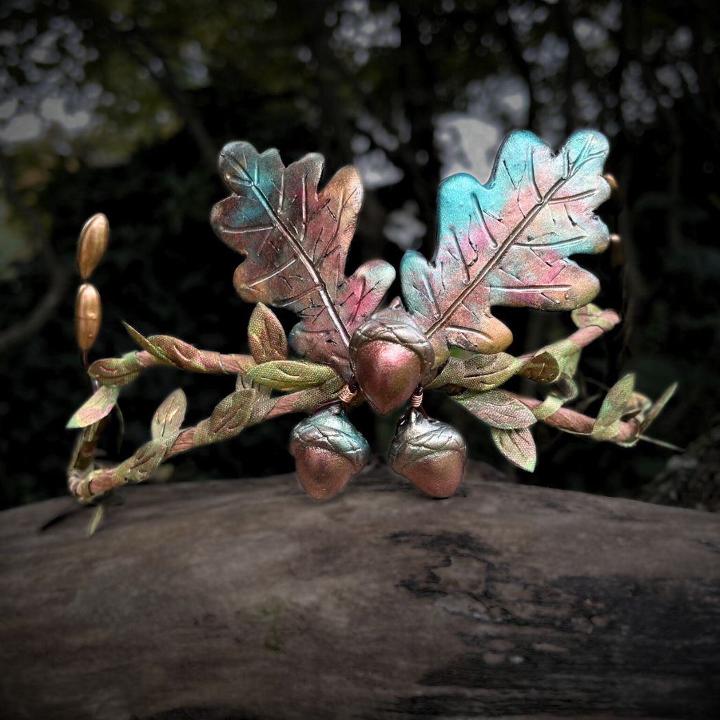 Acorn and Oak Leaf Woodland Crown, Mother Earth Costume Headpiece ...