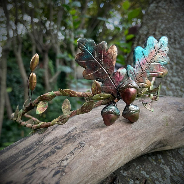 Acorn and Oak Leaf Woodland Crown, Mother Earth Costume Headpiece ...