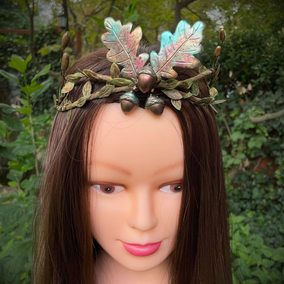 Acorn and Oak Leaf Woodland Crown, Mother Earth Costume Headpiece ...